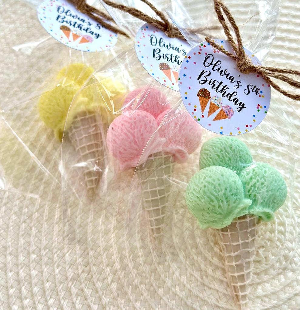 Ice Cream Shaped Soaps - Birthday Party Favors, Bridal Shower Decorati ...