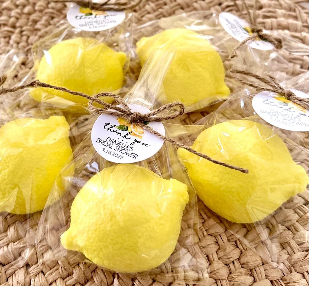 Big Lemon Soap Favors - Lemon Bridal Shower Baby Shower Decor Boy Girl ...