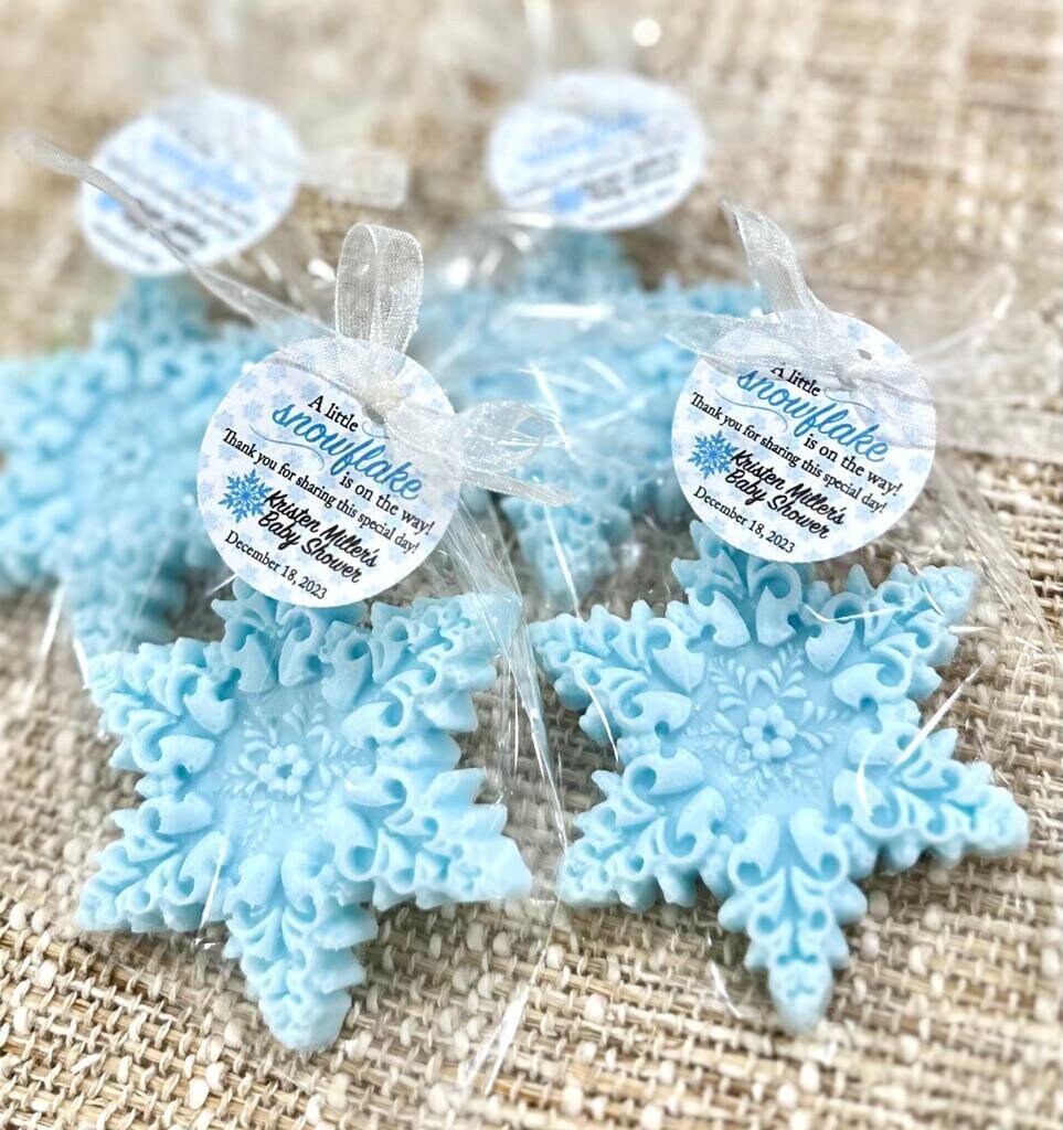 Blue Snowflake Soap Favors - Baby Shower Boy, Ice Winter Onederland Bi ...