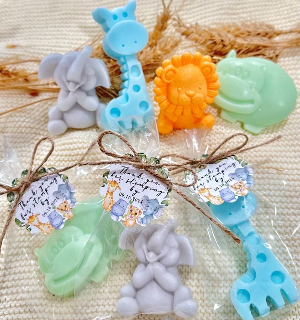 Safari Animal Soaps - Jungle Baby Shower Favors, Boy Girl Neutral Deco ...