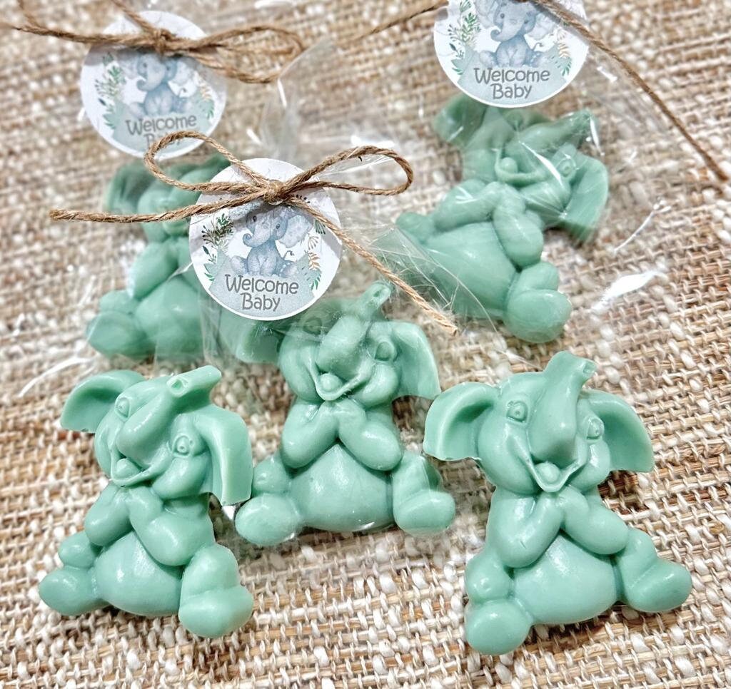 Sage Green Elephant Soaps - Baby Shower Favors, Girl Boy Neutral Gende ...