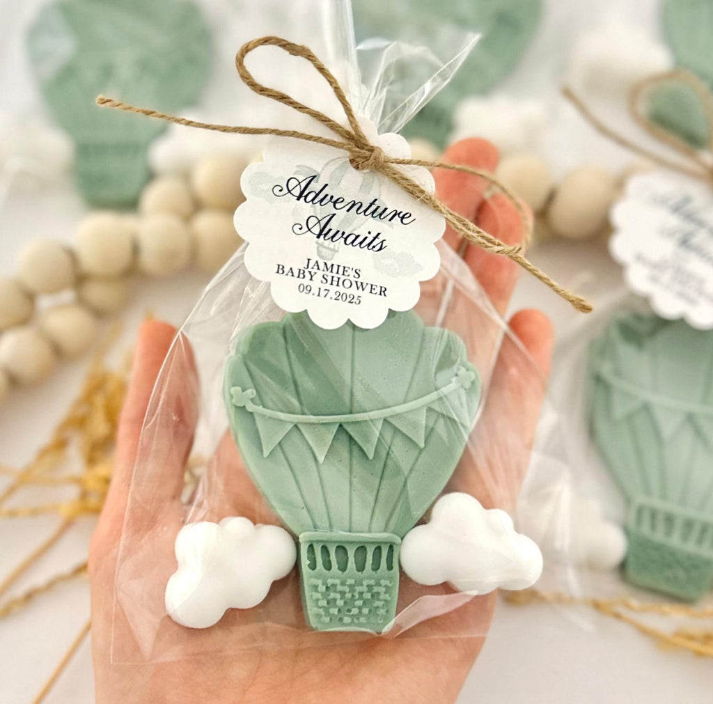 Sage Green Air Balloon Soaps - Neutral Baby Shower Favors, Travel Sky ...